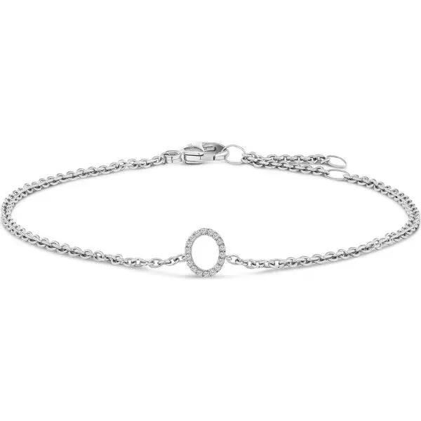 HAUS OF BRILLIANCE 10k Gold Diamond Accent Initial Charm Link Bracelet - White | O